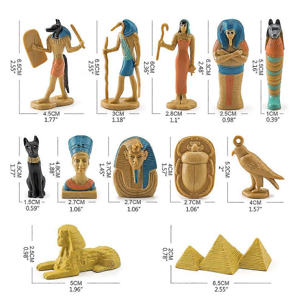 12 Pcs Ancient Egypt Egyptian God Goddess Figurines Set PVC Miniature ...