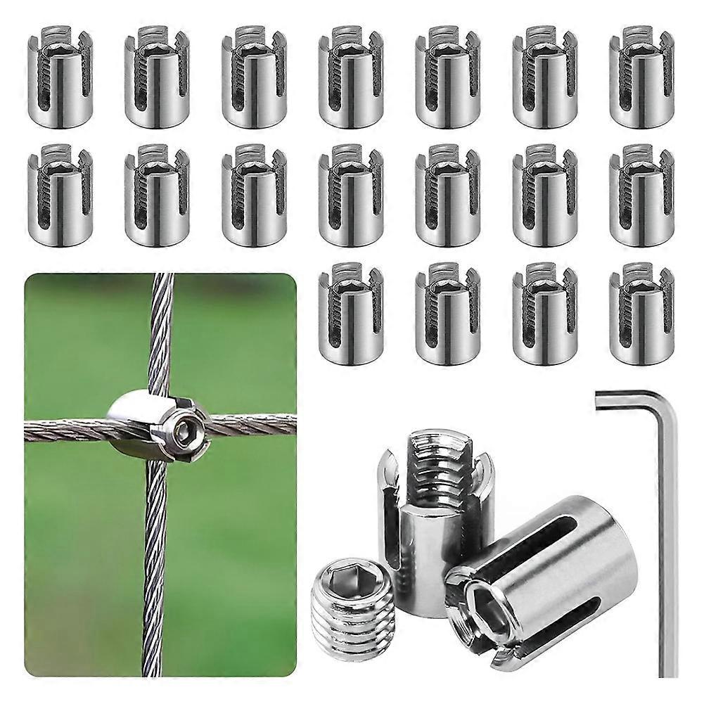 20PCS Cable Clamps, Stainless Steel Clamps for 1/8inch Wire Rope or Rod ...
