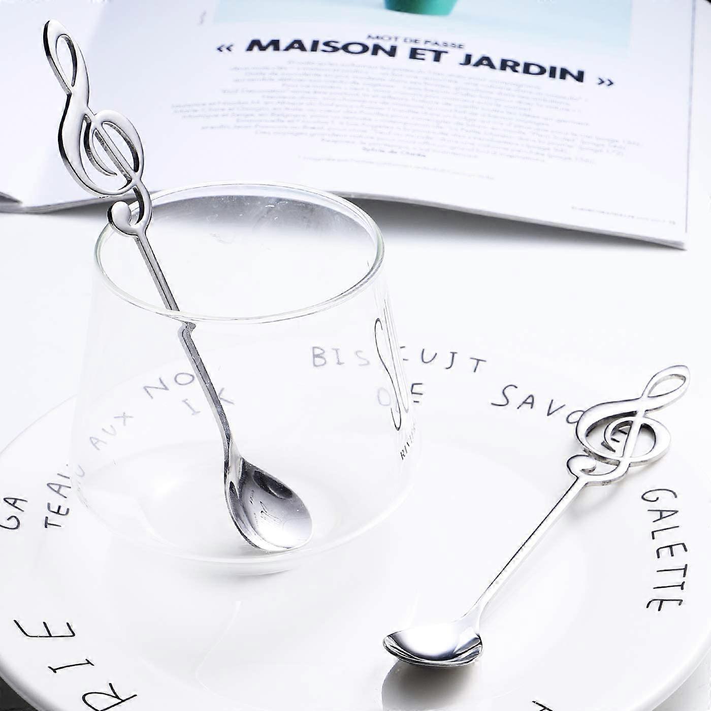 Ironx Music Notes Coffee Spoons - Pack of 6 Creative Stainless Steel ...