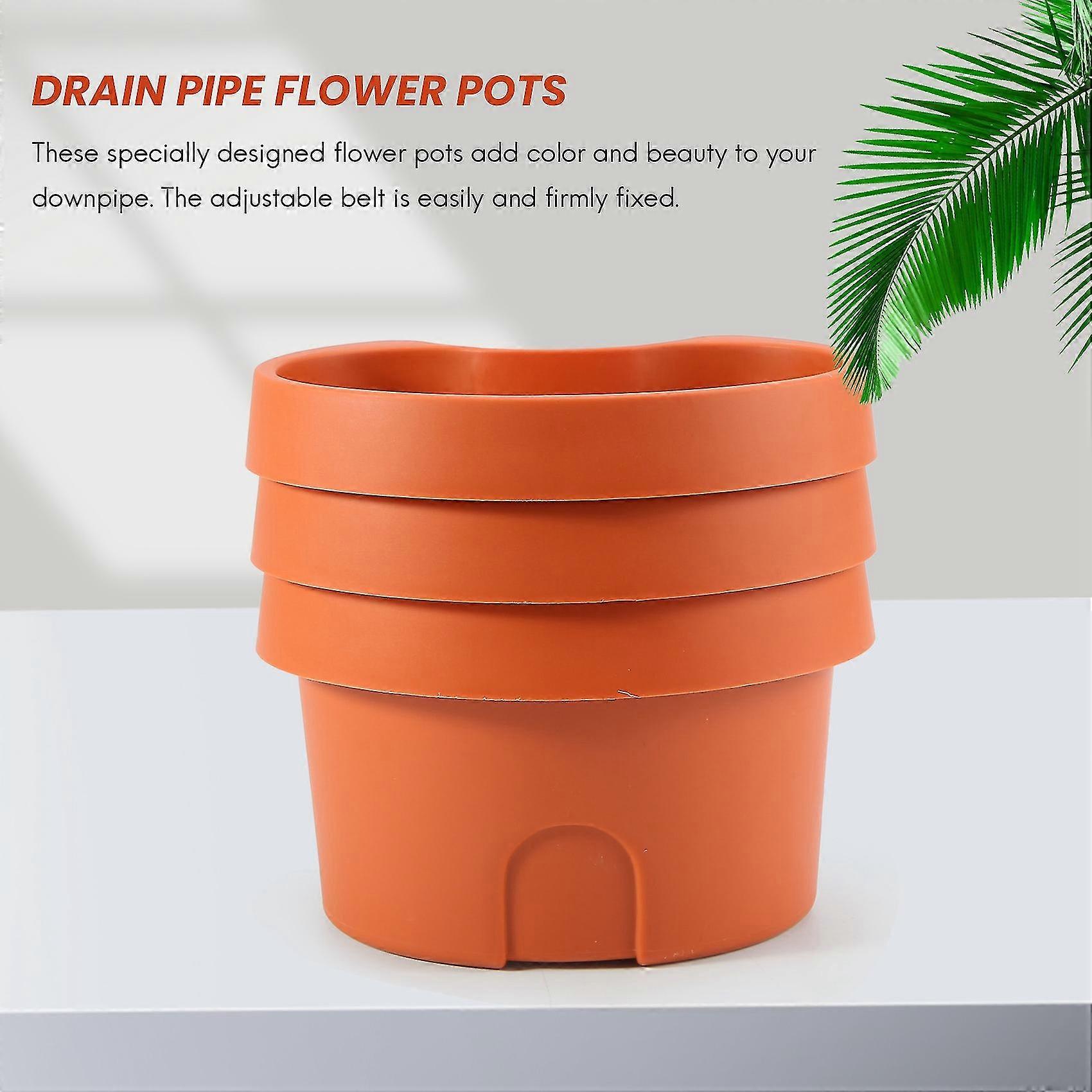 3 Pc/lot Unique Gutter Downspout Garden Flower Pot Drain Pipe Flower ...