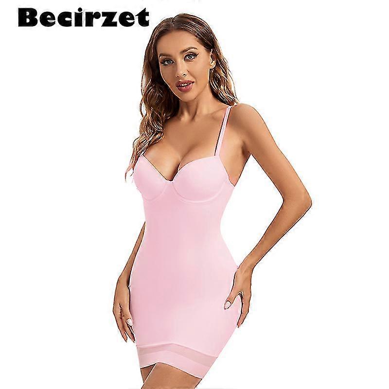 S-xxl Size Full Length Control Slips Women Shapewear Underwear Dress With Underwire Cup Body ...