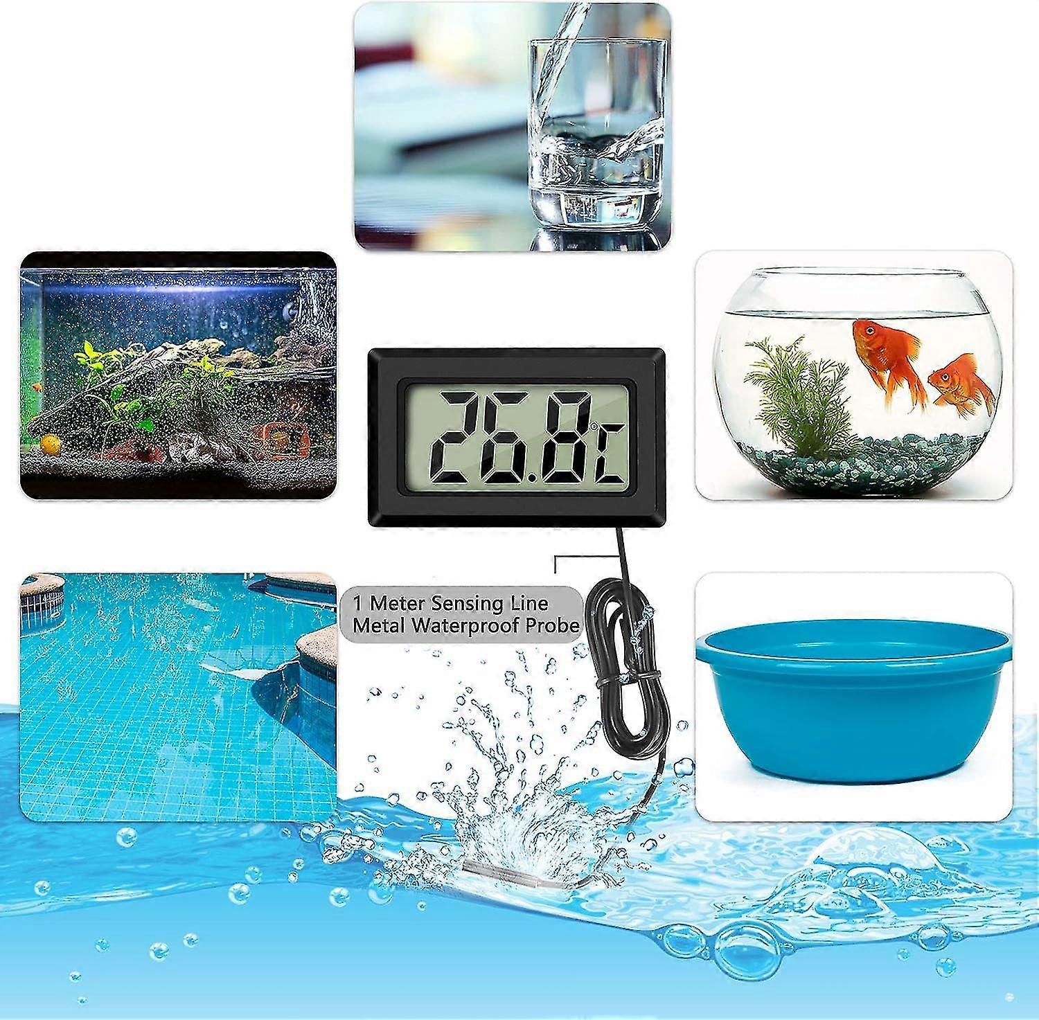 4 Pcs Refrigerator Thermometer, Digital Lcd Thermometer With Waterproof ...