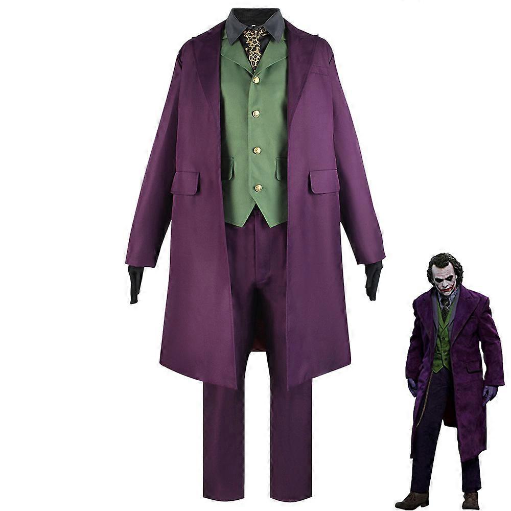 High-quality Heath Ledger Cosplay Suit Halloween Mens Movie The Dark ...