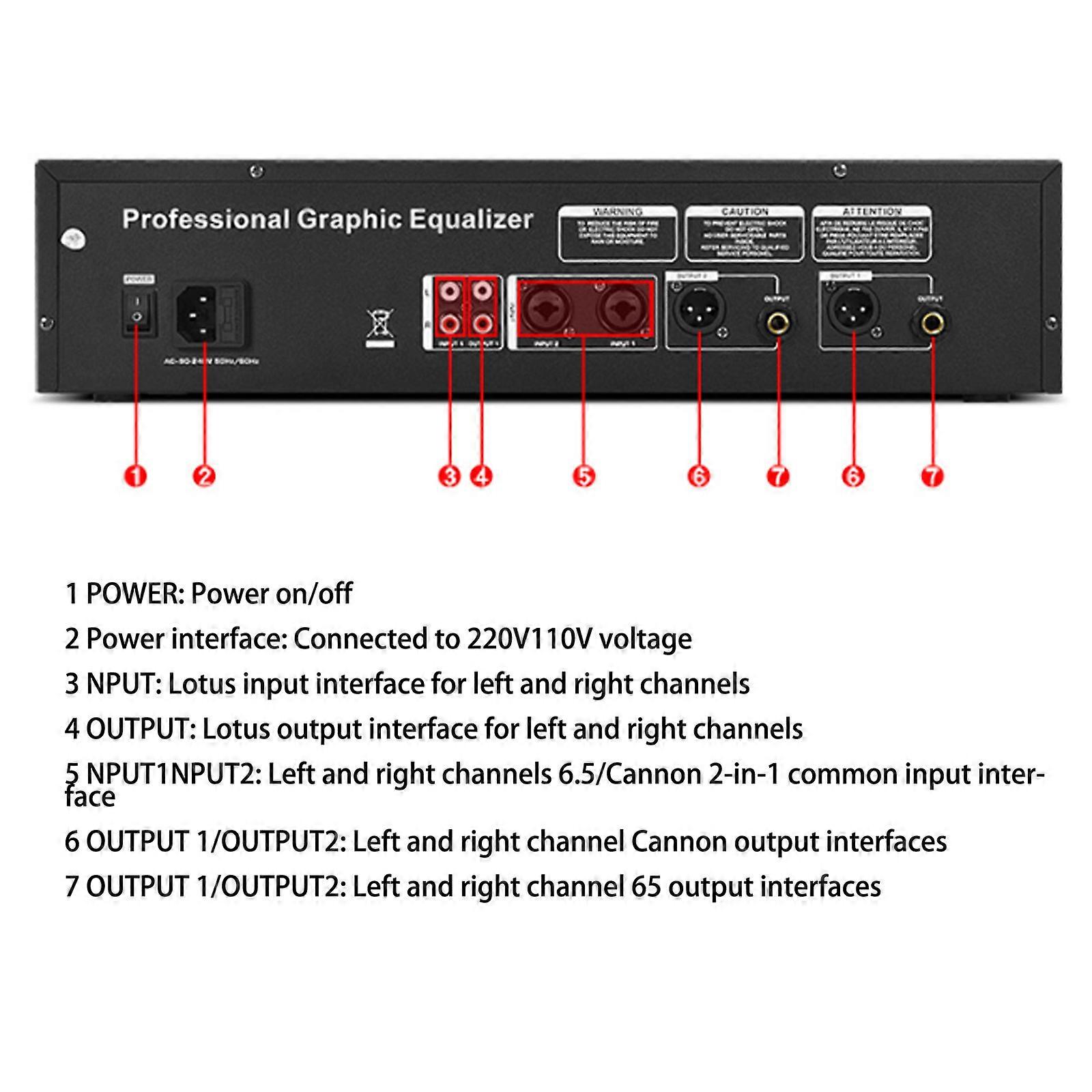 EQ-323 Dual 31-band Graphic Equalizer Spectrum Digital Equalizer for ...