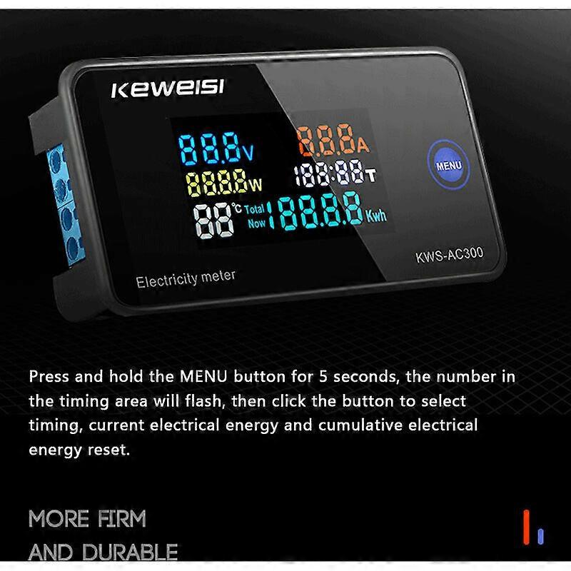 Power Consumption Indicator Smart Digital Meter 50-300V Current and ...