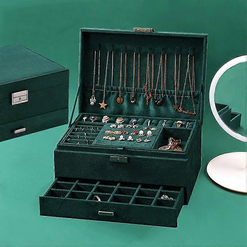 Jewelry Box for Women Green Jewelry Organizer Large Jewelry Box ...