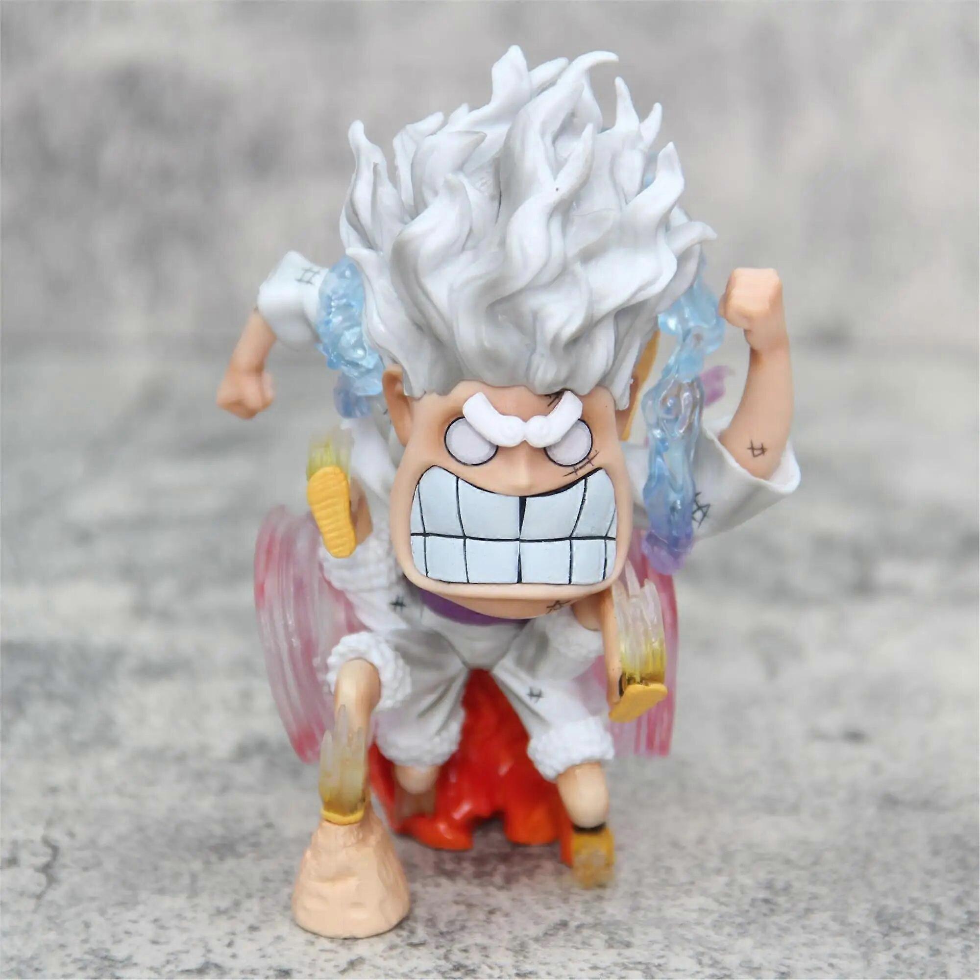 13cm One Piece Anime Figure Nika Luffy Gear 5 Sun God Wind Fire Wheel ...