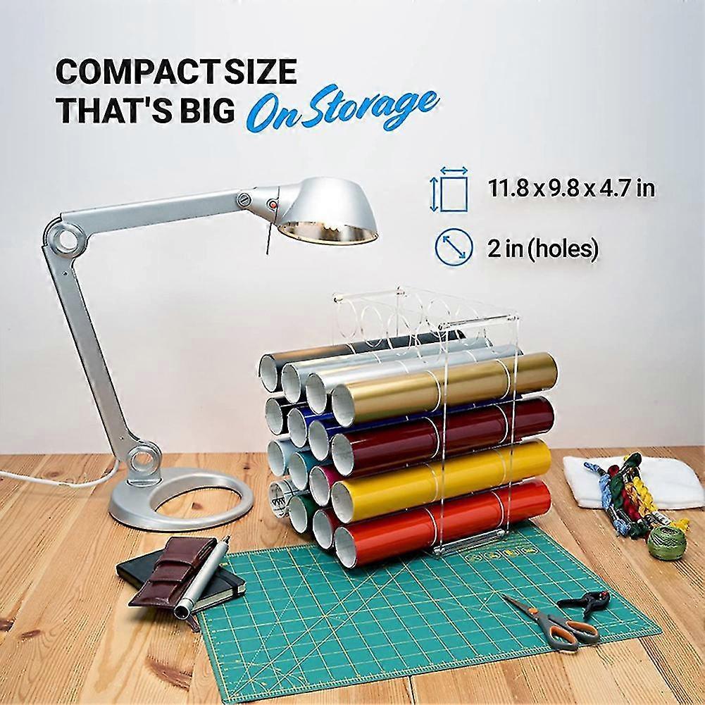 20 Holes Vinyl Roll Holder Detachable Papers Acrylic Display Rack ...