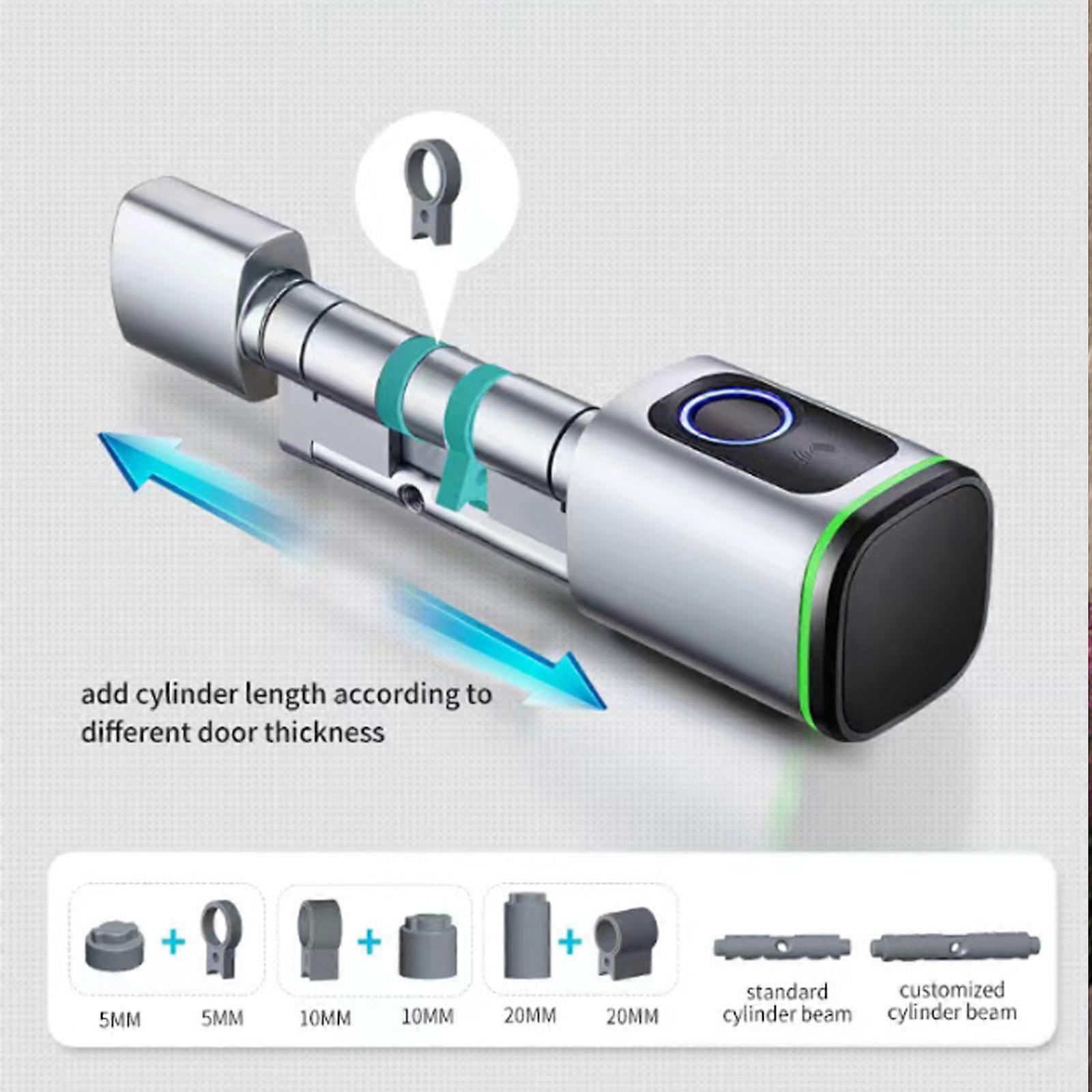 Smart Door Lock Keyless Euro Profile Cylinder Tuya Lock APP Remote Control Fg | Fruugo UK