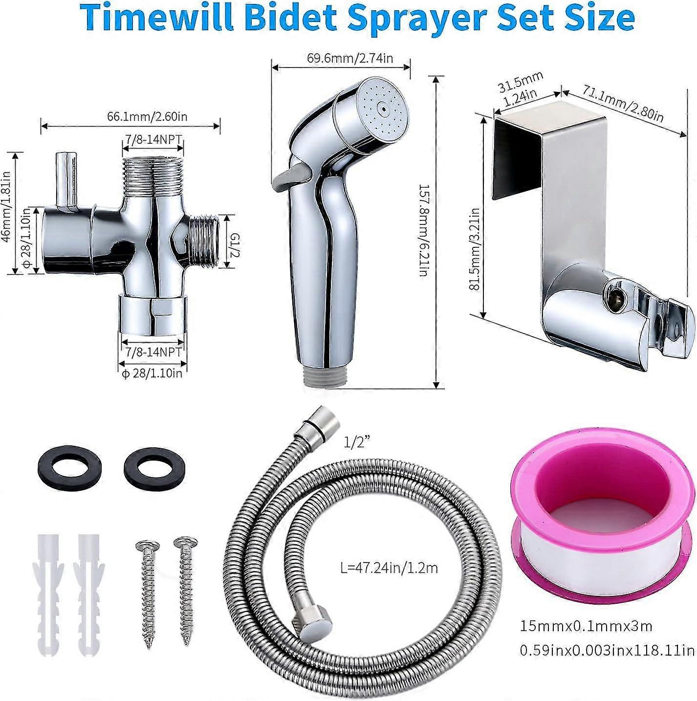 Handheld Bidet Sprayer For Toilet, Baby Cloth Diaper Sprayer Kit With 2 ...