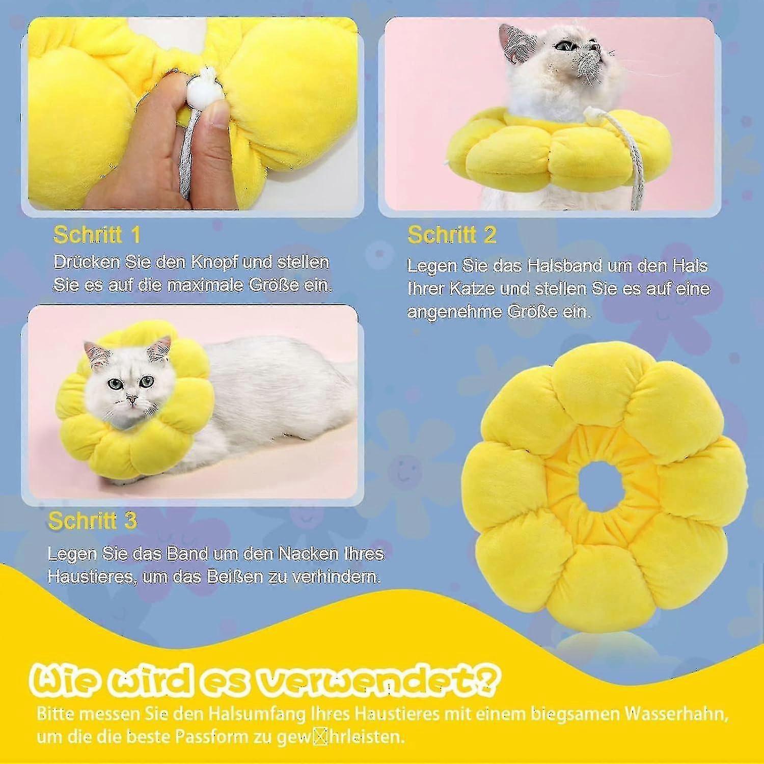 Cat Collar, Adjustable Collar, Soft Sunflower Cat Collar, For Small ...
