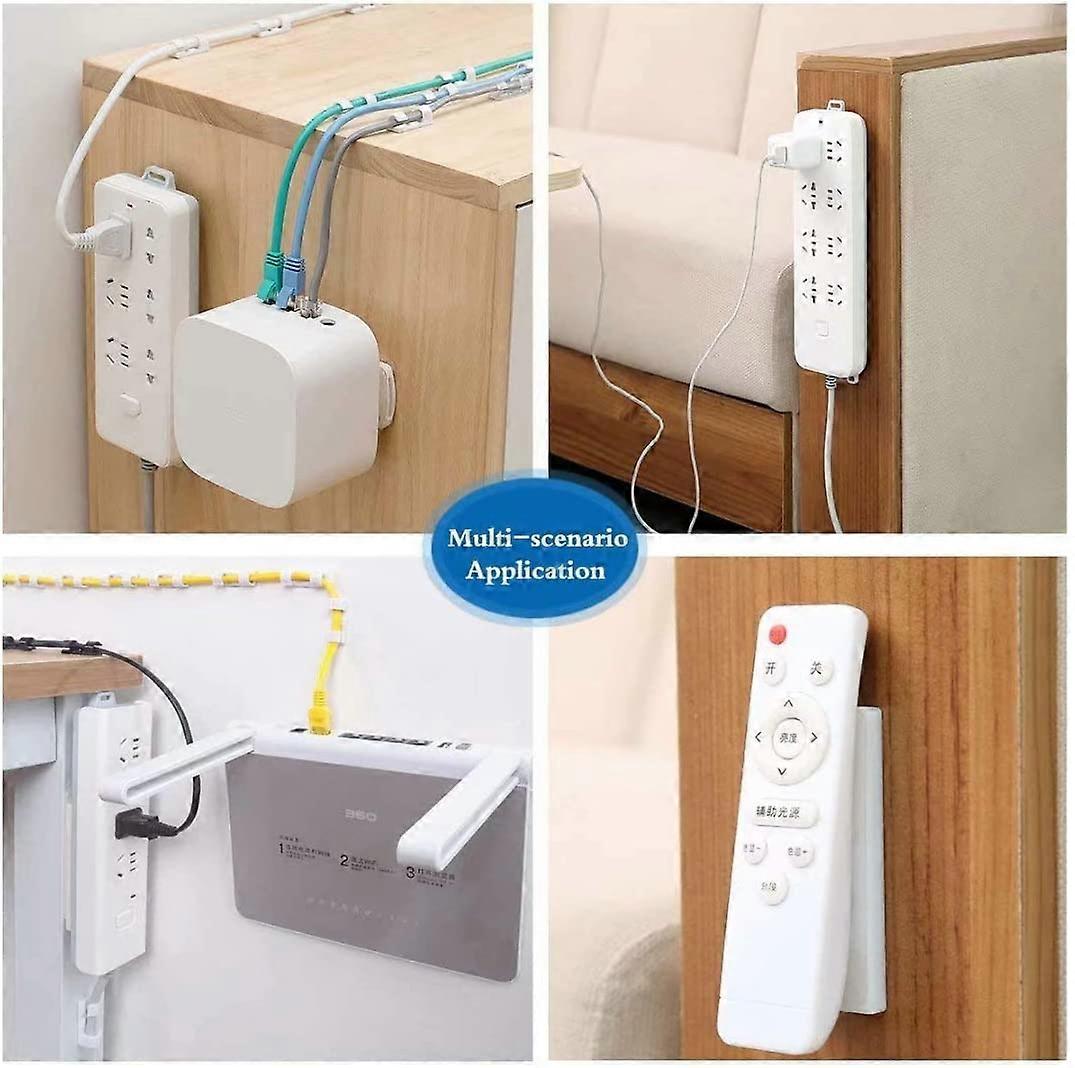 4 Pairs Self Adhesive Power Strip Wall Mount Fixator, Power Strip Desk ...