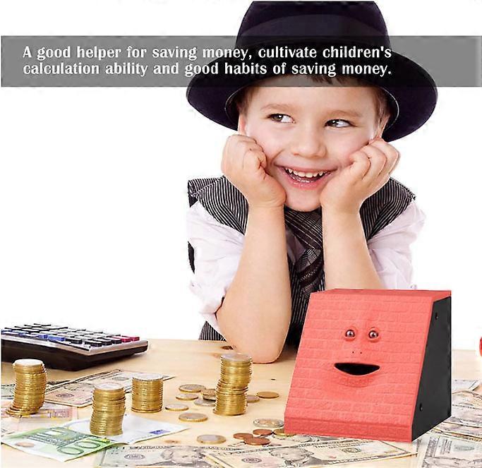 Coin Eating Saving Bank, Face Coin Bank Battery Operated Money Saving ...