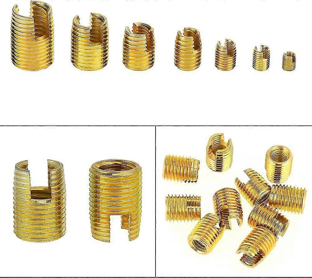 Self Tapping Threaded Inserts, 50pcs M3-m12 Carbon Steel Thread Slotted ...