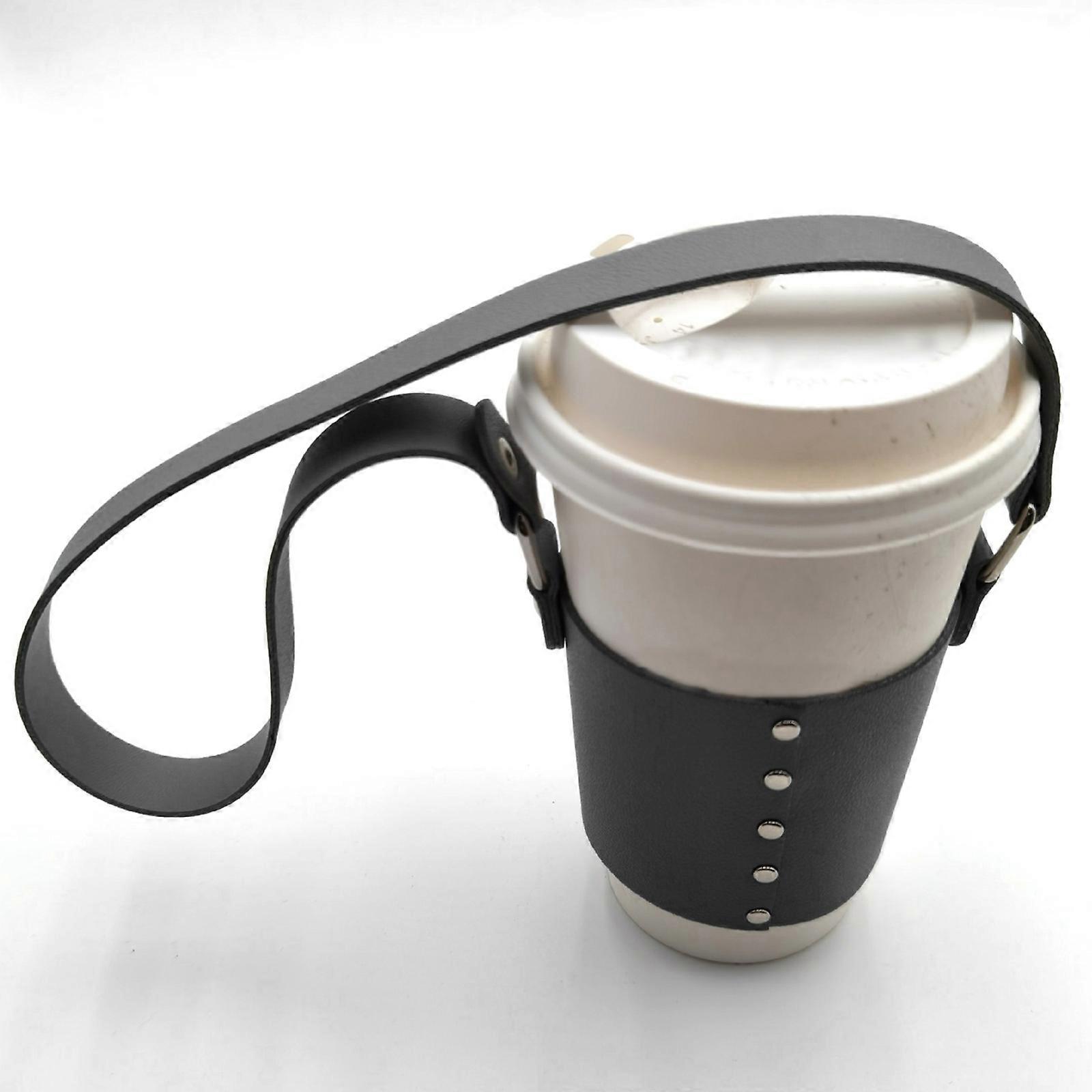 Handheld Coffee Sleeve Cup Holder Carriers Drink Cup Sleeve Leather Cup ...