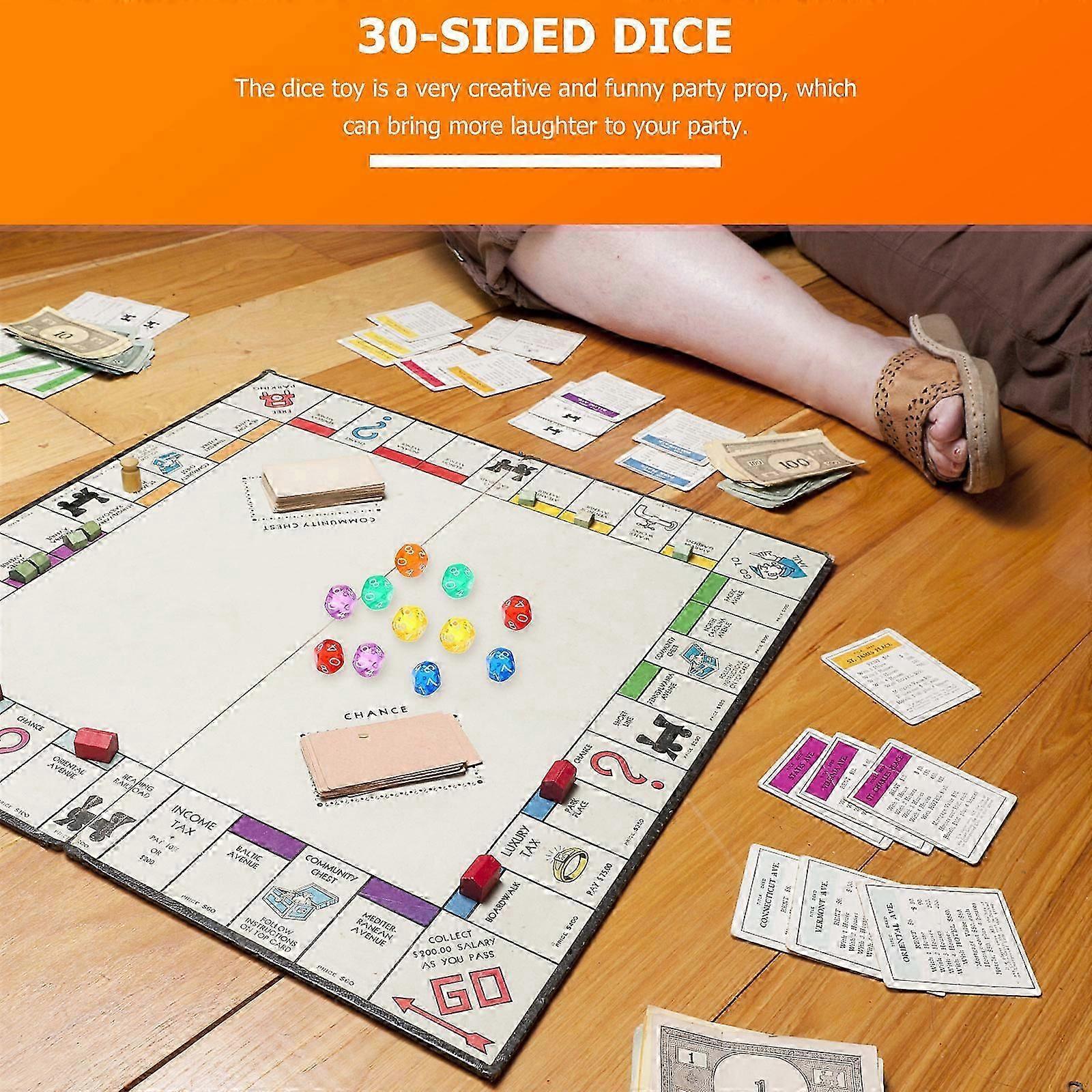 24pcs Acrylic Dice Set Math Toys Dice Table Games Playthings 10 Sided ...