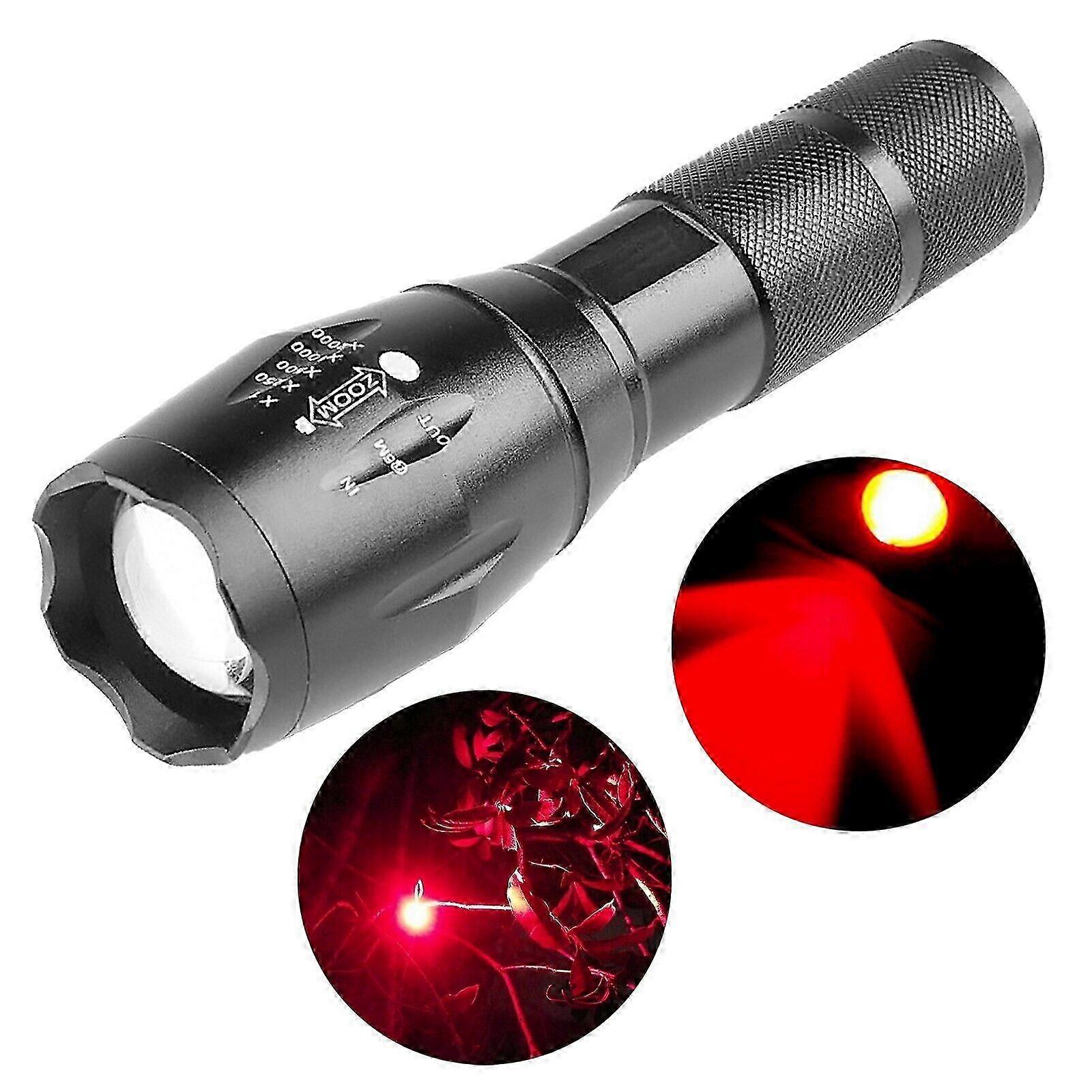670nm Zoom Red Light Flashlight Torch Macular Degenerative Eye Sight ...