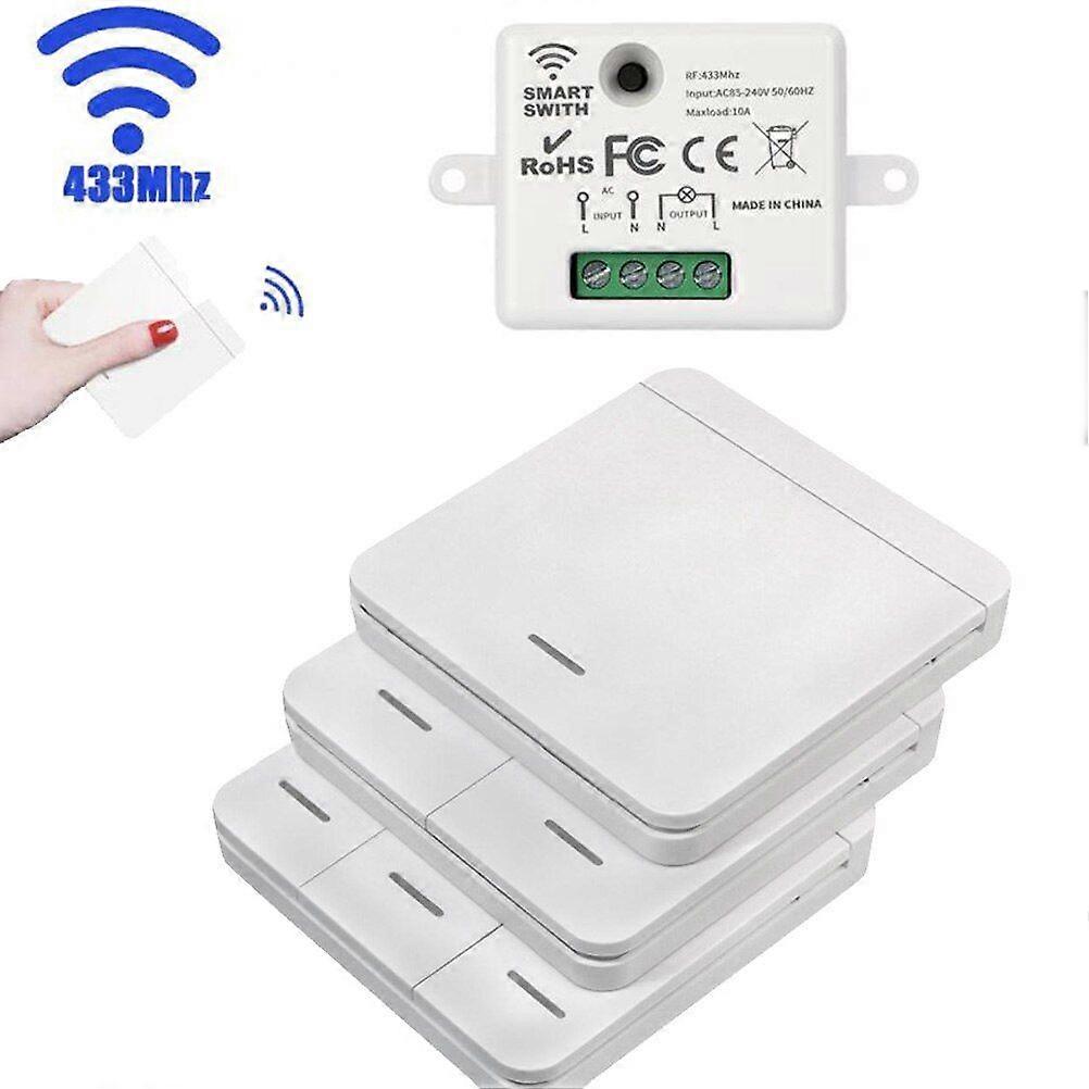 1/2/3 Gang Wireless Wall Switch RF 433Mhz Interruptor Light Switch ...