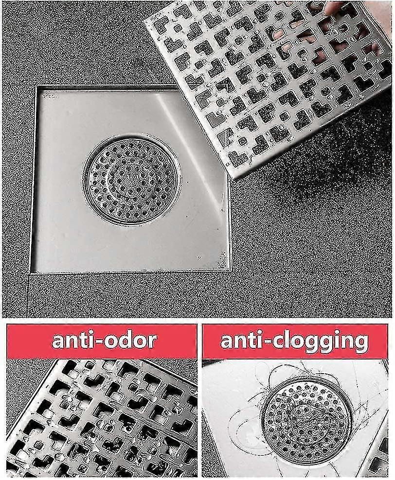 Stainless Steel Shower Drain, 20x20cm Outdoor Floor Drain with ...