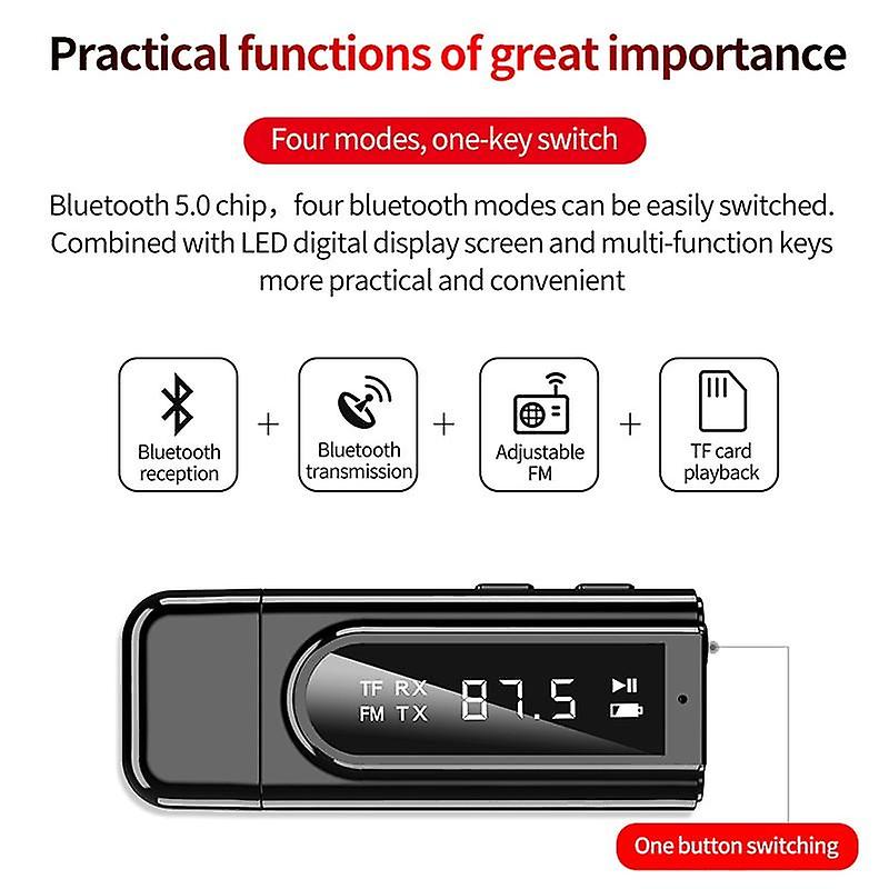 Digital display fm transmitter receiver usb wireless bluetooth fm ...