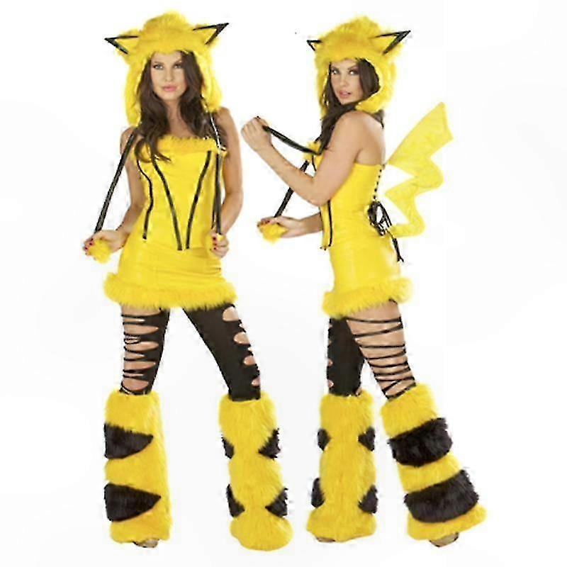 Festive Two-Piece Outfit for Women: Santa Cosplay with Wolf Tail ...