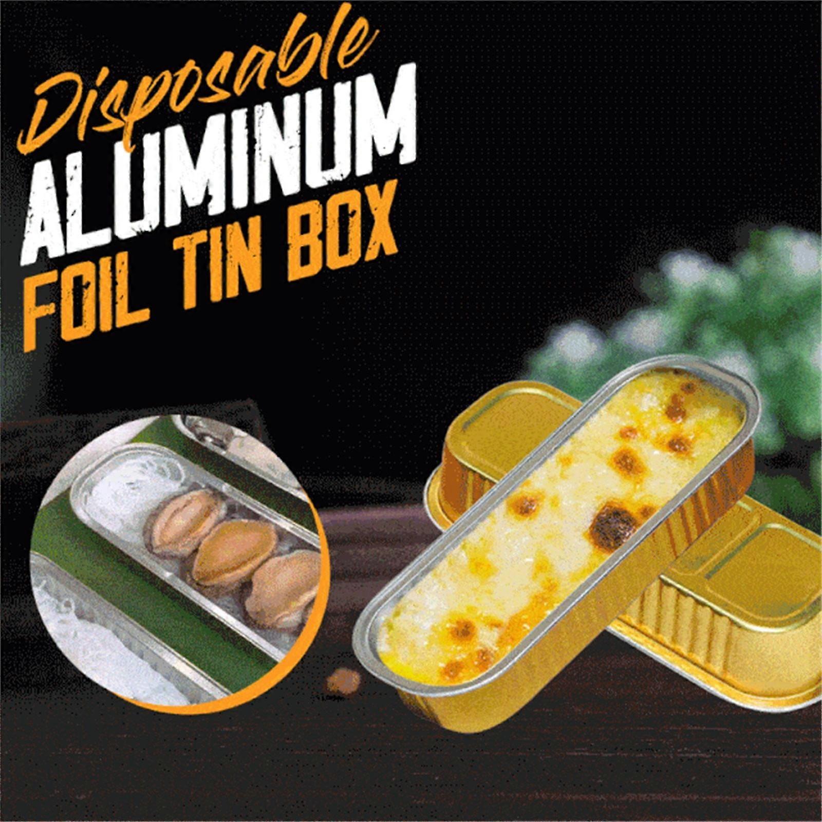 Disposable Aluminum Foil Boxes with Lids, 200ml Rectangular Mini Loaf ...