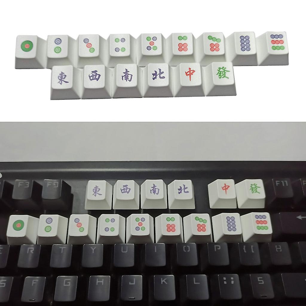 15pcs/set Mahjong Keycap Dye Sublimation Keycap Mechanics Keyboard Key ...