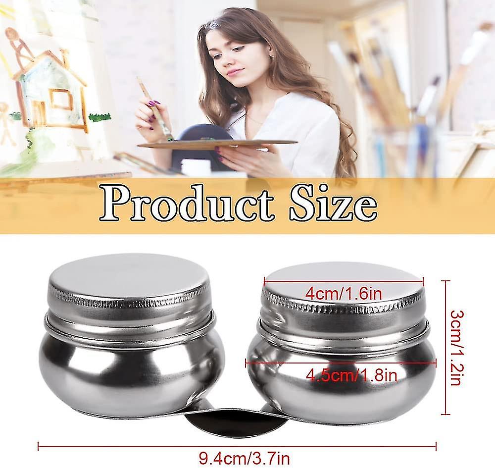 Double Dipper Cup, Stainless Steel Large Mouth Palette Cups,for Artists ...