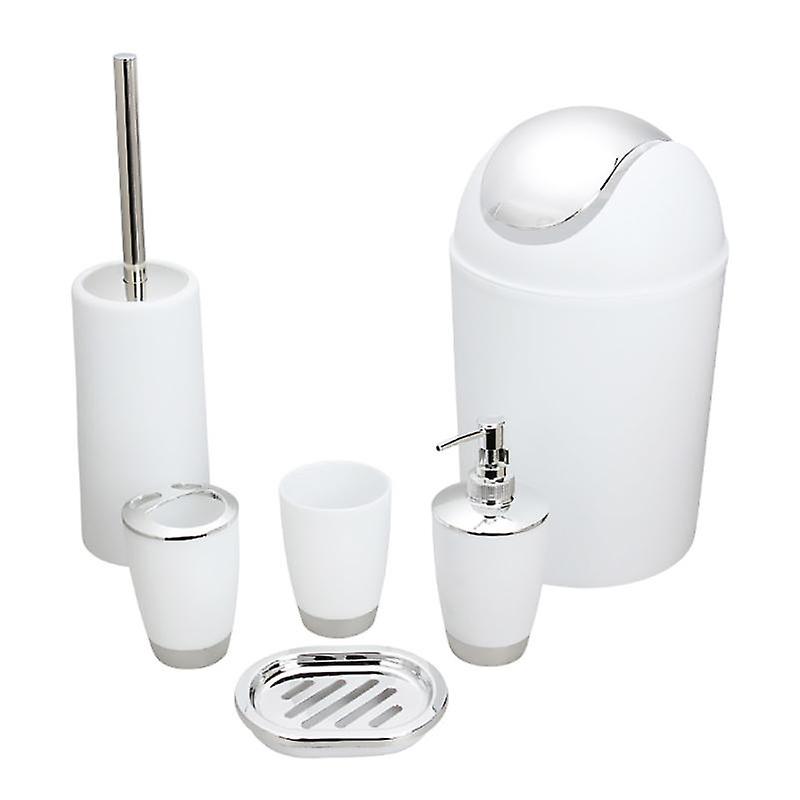 6Pcs Lotion Bottle Toothbrush Mouthwash Cup Waste Bin Bathroom ...