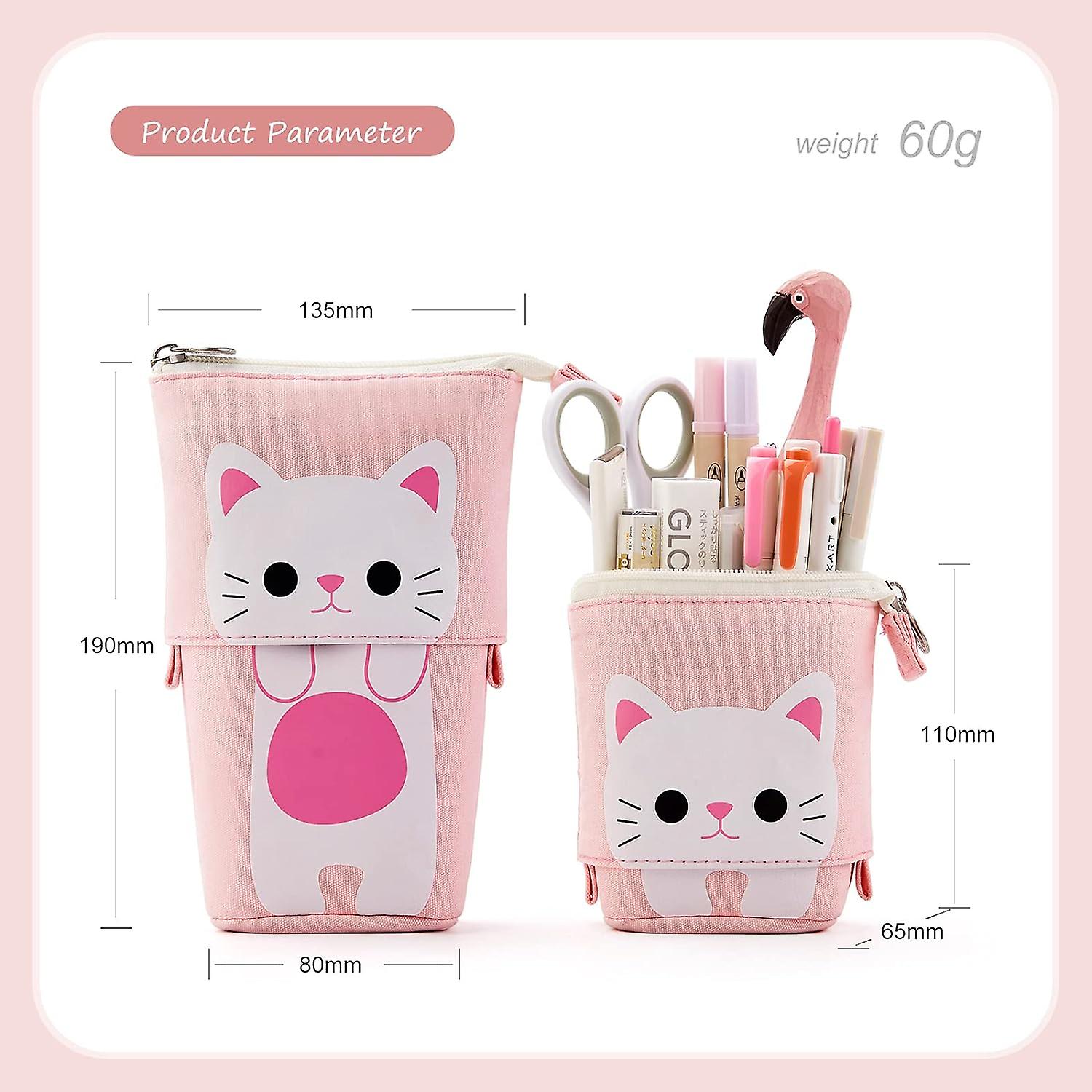 Cute Cartoon Stand Up Pencil Pen Case Box Pouch, Portable Art School ...