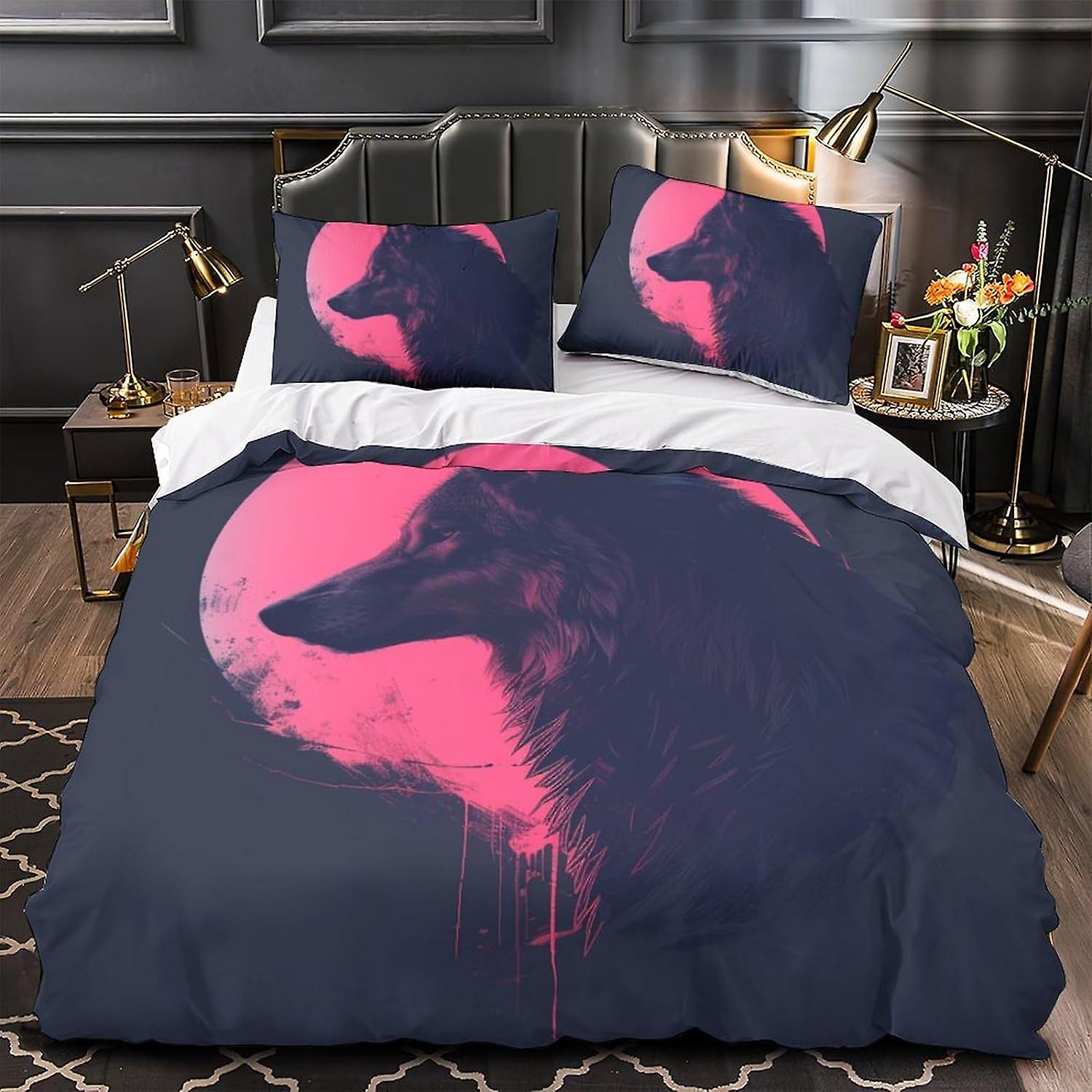 HOUKIG Fierce Wolf for Boys Girls Comforter Covers 3D Printed ...