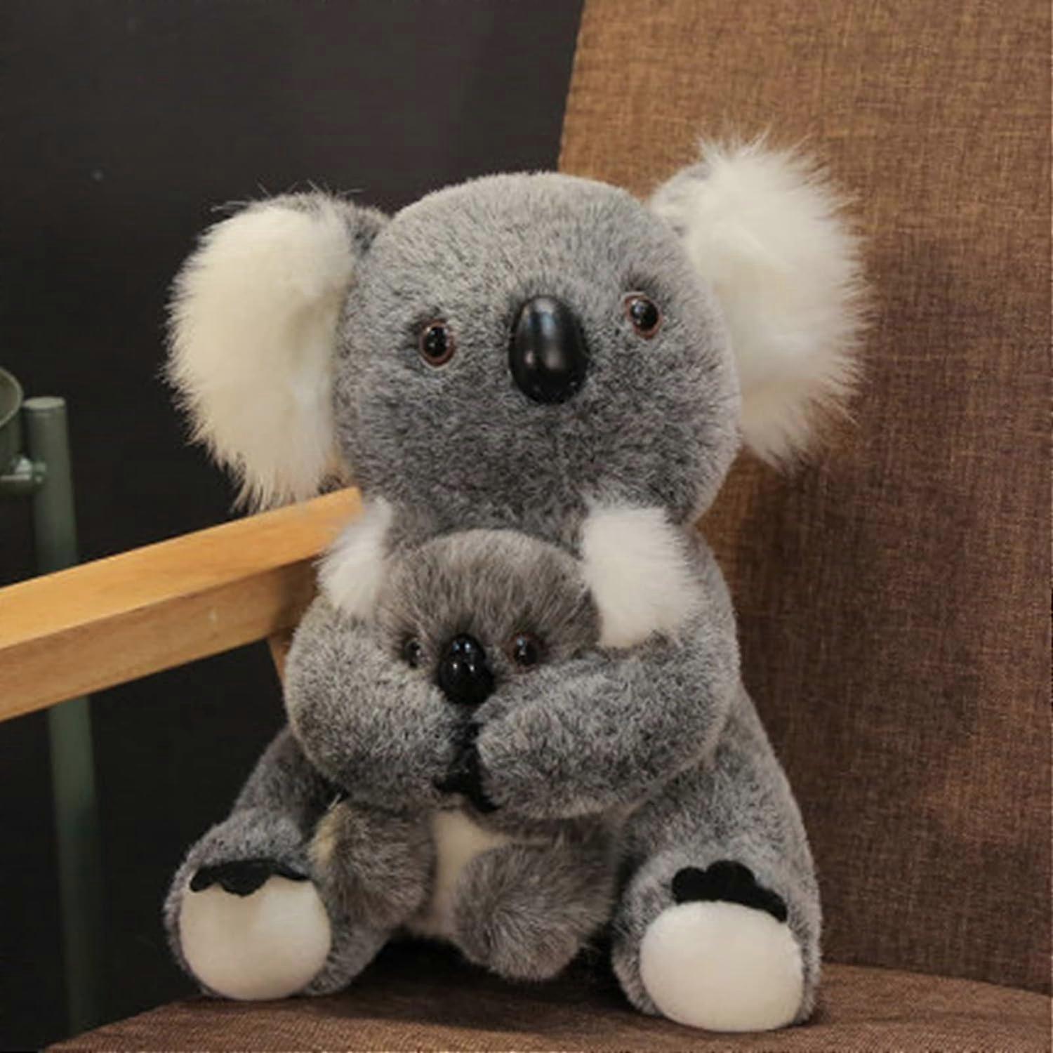 Mum and Baby Koala Bear Plush Stuffed Animal Simulation Koala Doll Toy ...