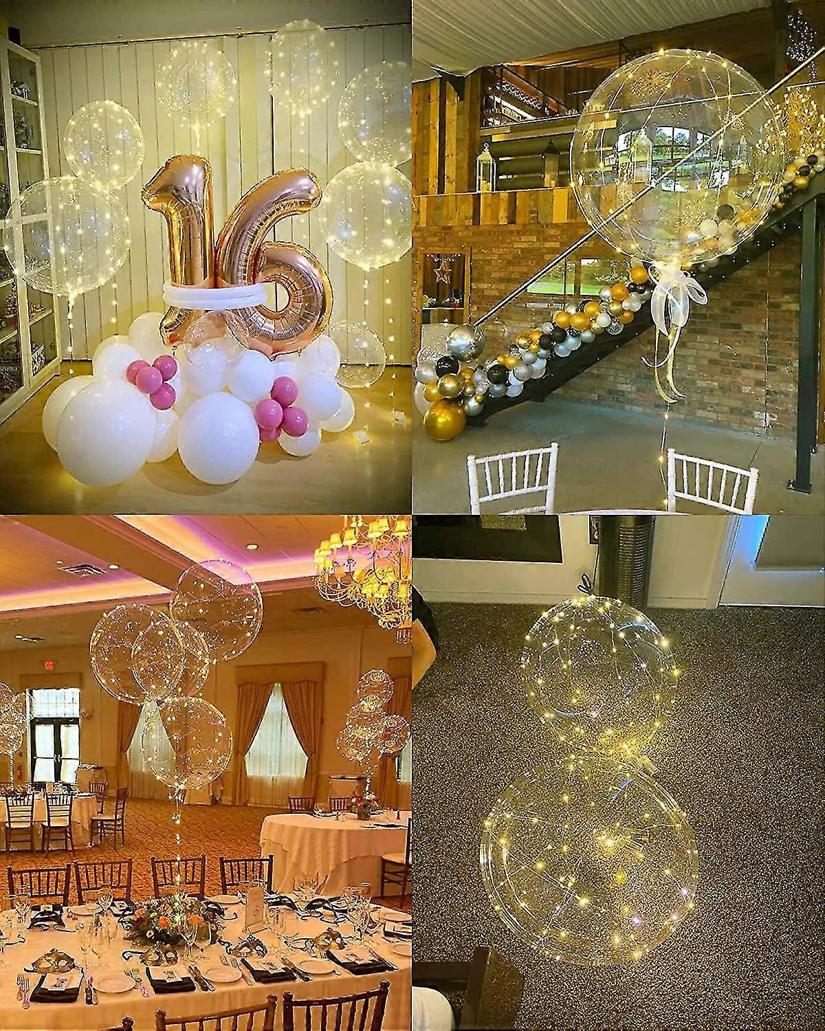 10 Pack Led Balloons Light Up Balloons, 20 Inches Clear Bobo Balloons ...