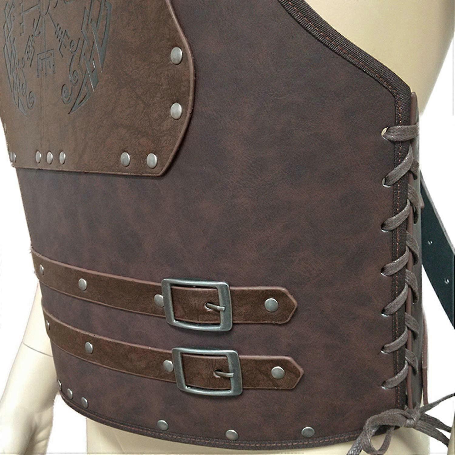 Viking Warrior PU Leather Chest Armor Retro Knight Leather Body Armor ...