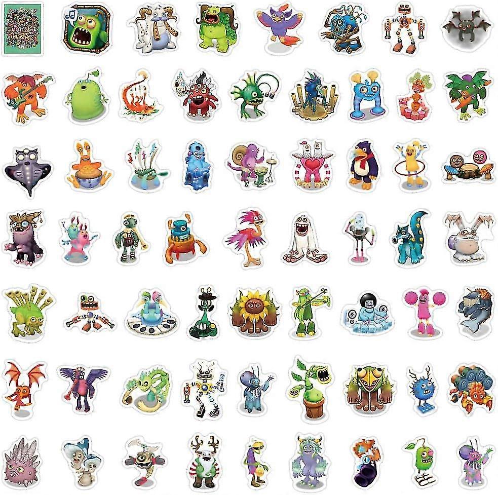60-Pack Monster Stickers, Vinyl Waterproof Stickers for Laptops ...