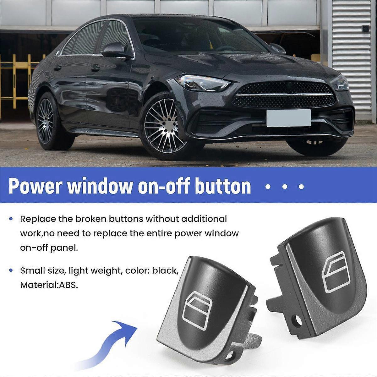 for W203 W208 C Clk Class Front Left+Right Window Switch Button Caps ...