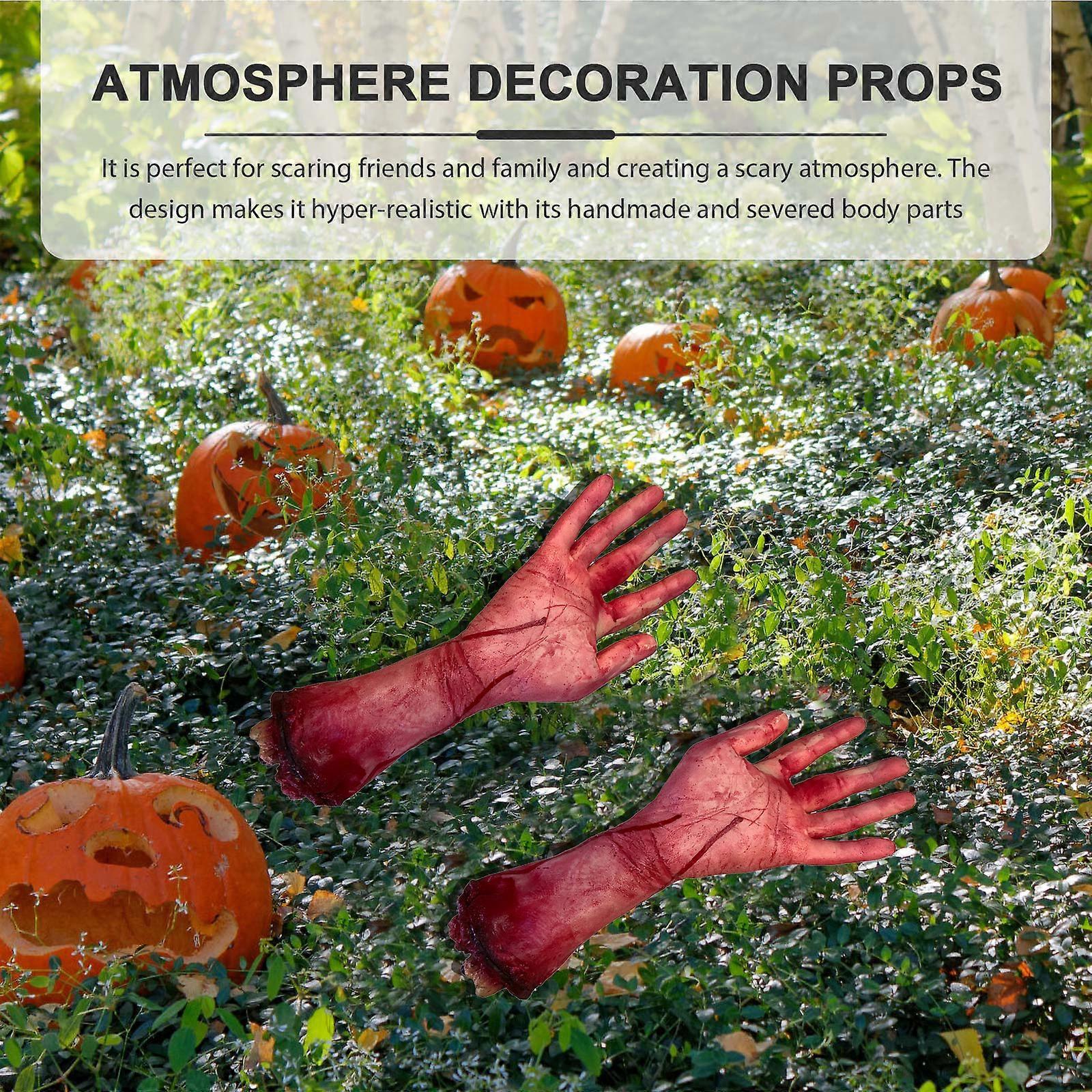 2Pcs Broken Hand Prosthesis Prosthetic Ornament Halloween Fake Hand ...