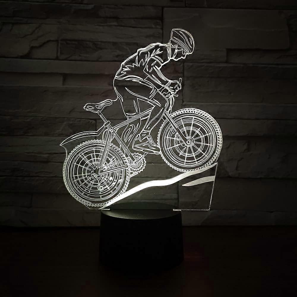 SBSG Mountain Bike Night Light,16 Colors Remote Control & Smart Touch Dimmable 3D Illusion ...