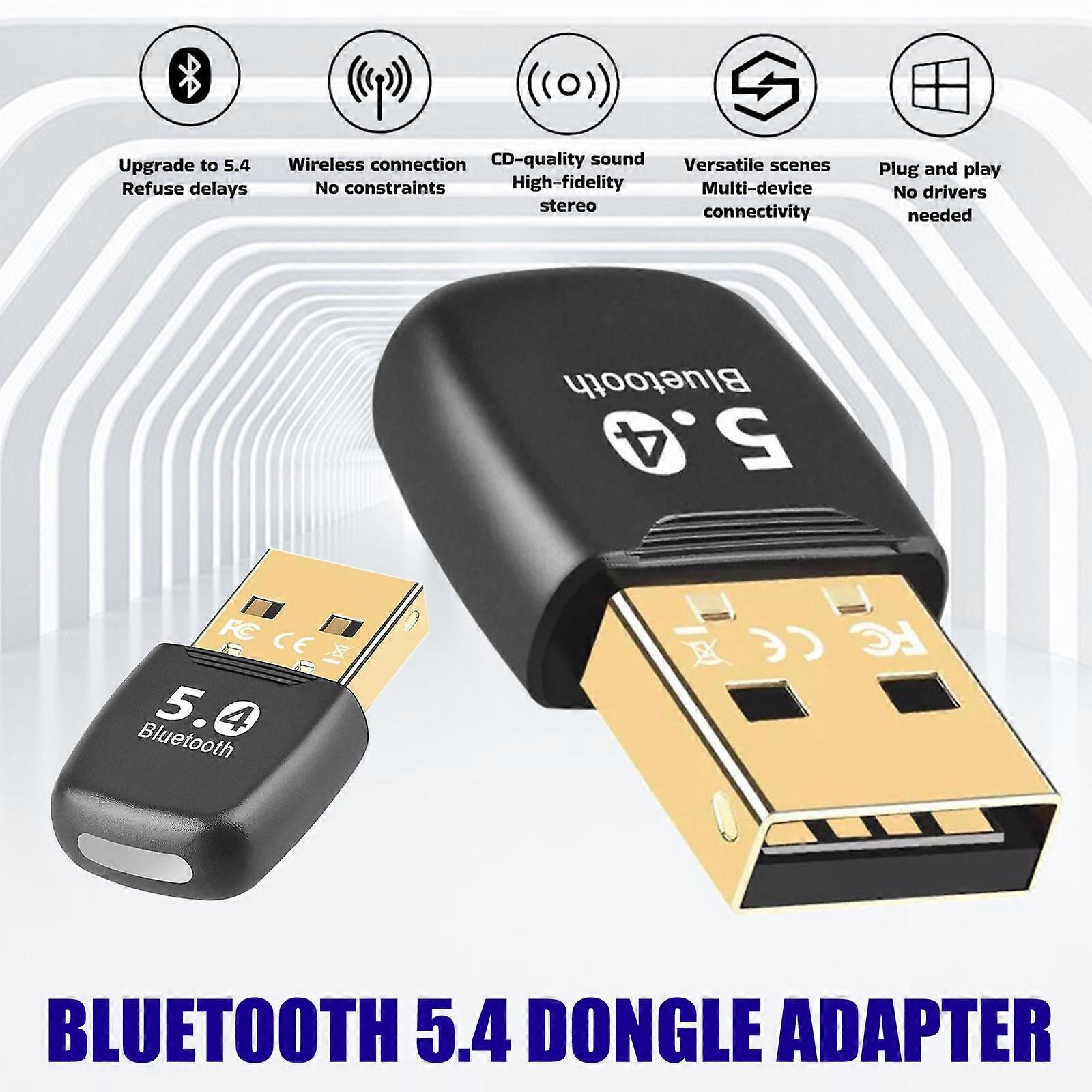 USB Bluetooth 5.4 Adapter Wireless Dongle for Laptop PC Keyboard ...