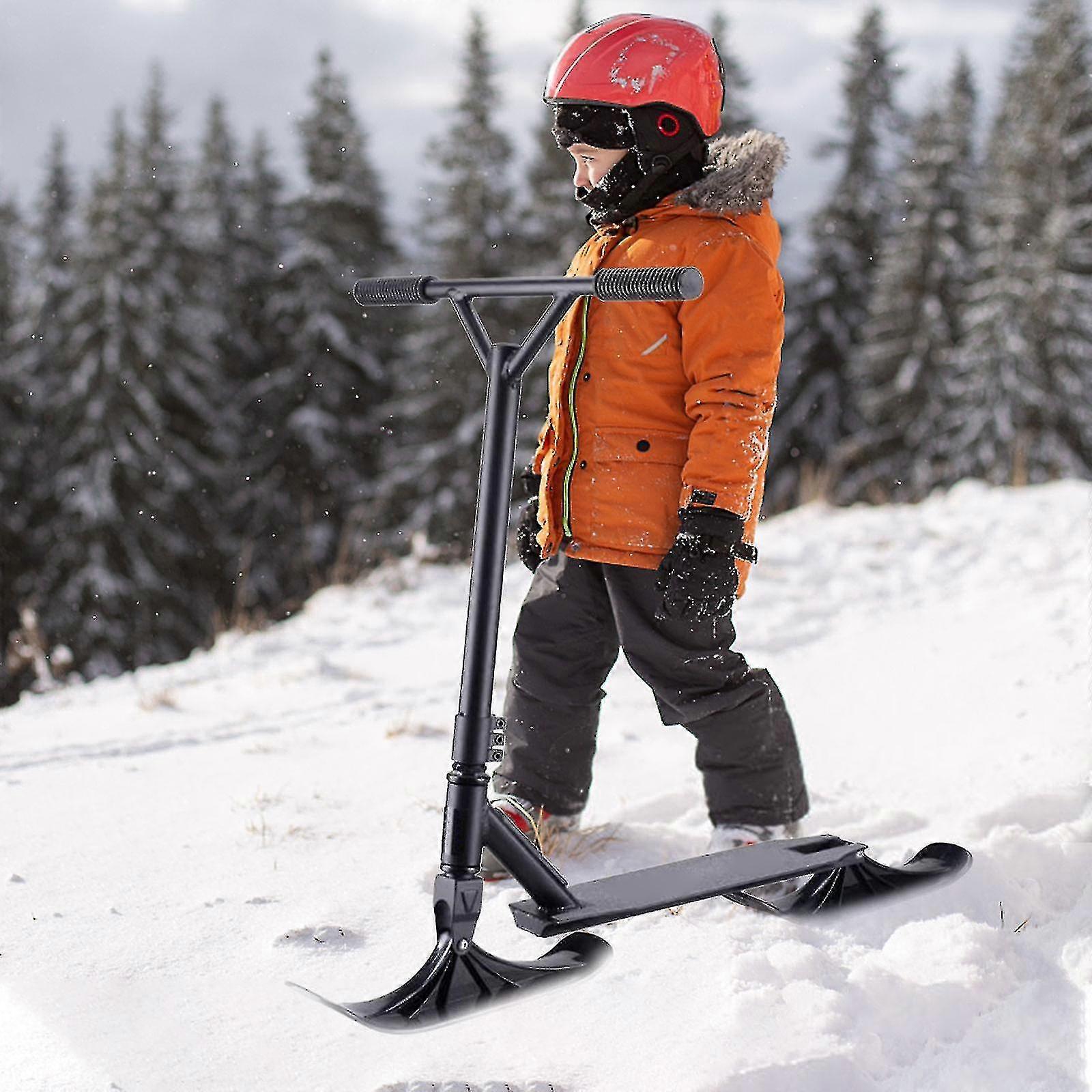 Kids Ski Scooter, 2-in-1 Roller Ski Sled For Electric Scooter, Easy To ...