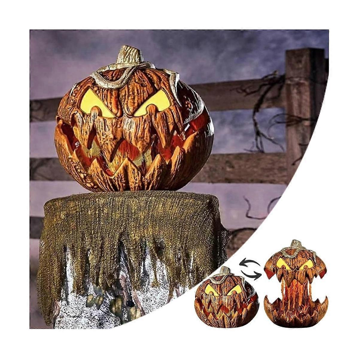 Scary Extendable Jack-O-Lantern Halloween Decor, Talking Pumpkin with ...
