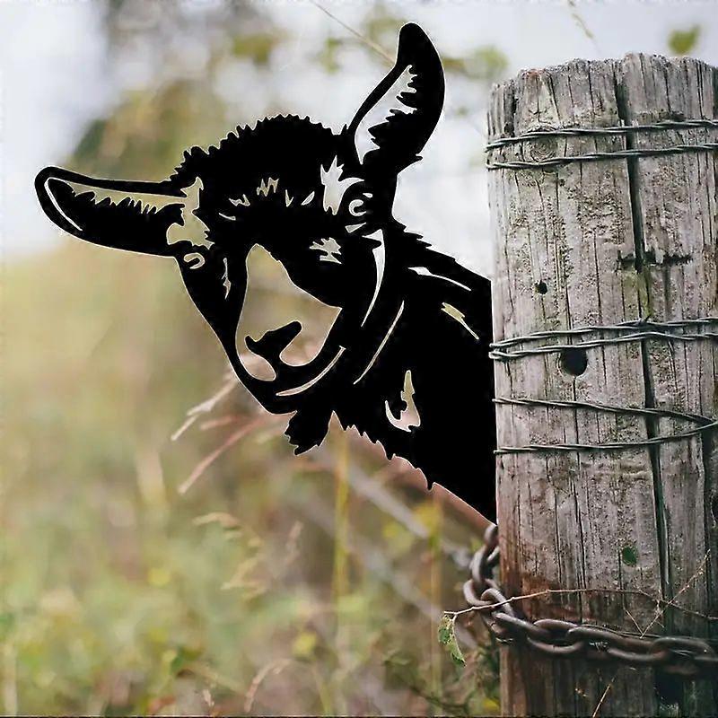 Goat Metal Garden Ornaments for Fences, Home and Outdoor Decor, Yard ...