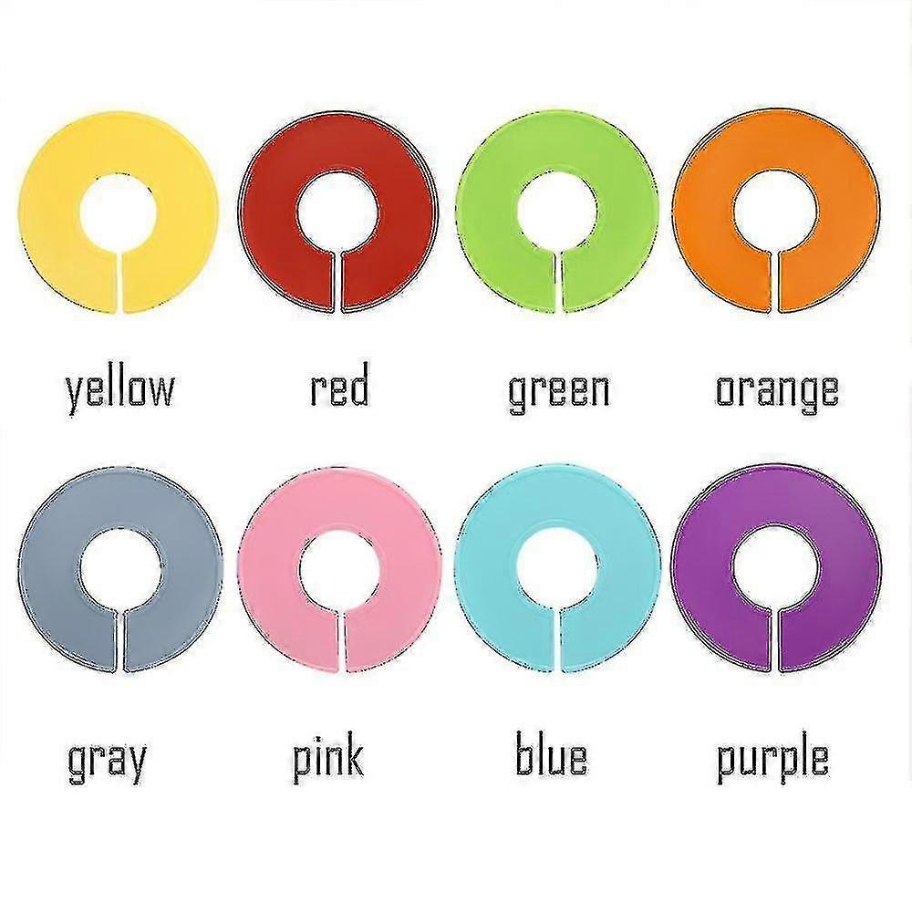 24 Pieces 8 Colors Clothing Size Dividers Round Hangers Closet Dividers ...