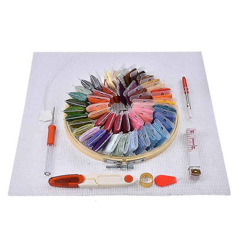 Embroidery Kit 50 Colors Cross Embroider Thread With Embroidery Tools ...
