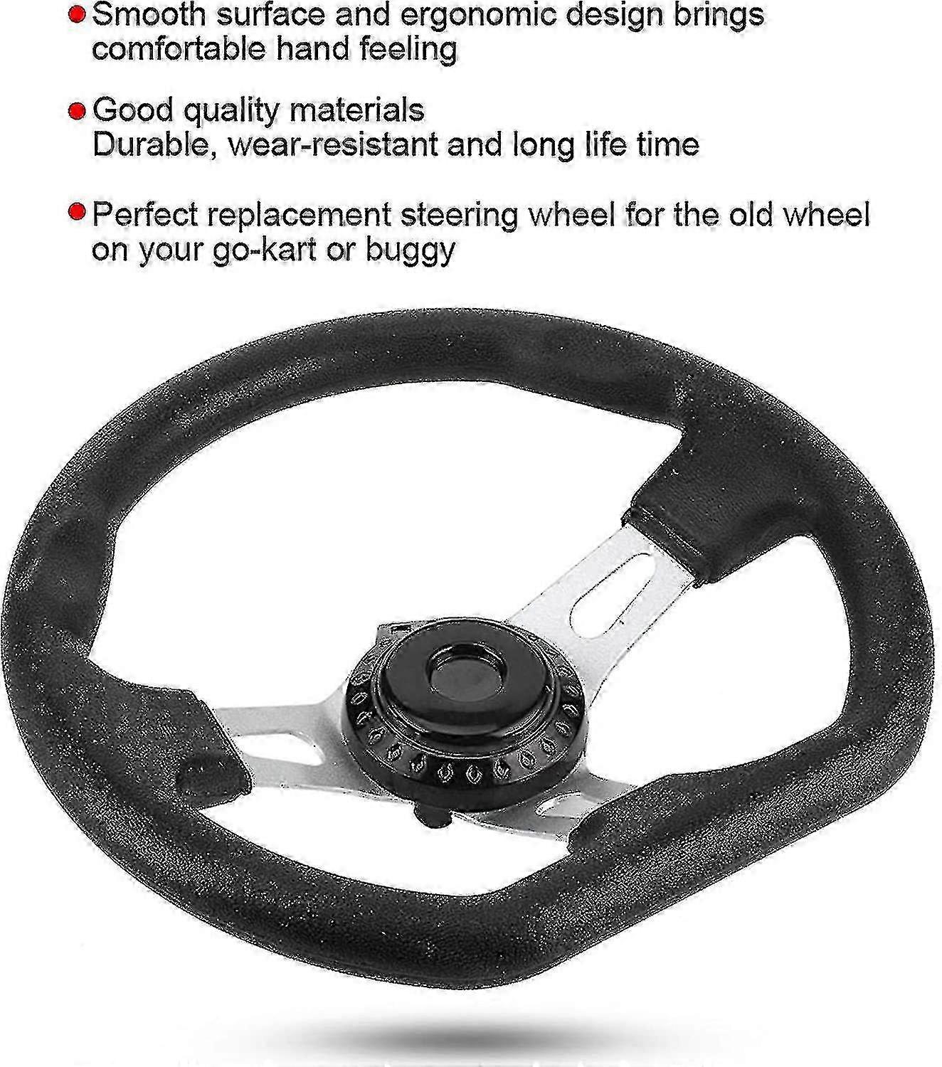 Huncv 270mm Go-kart Steering Wheel for Racing Trolley Buggy Accessory ...