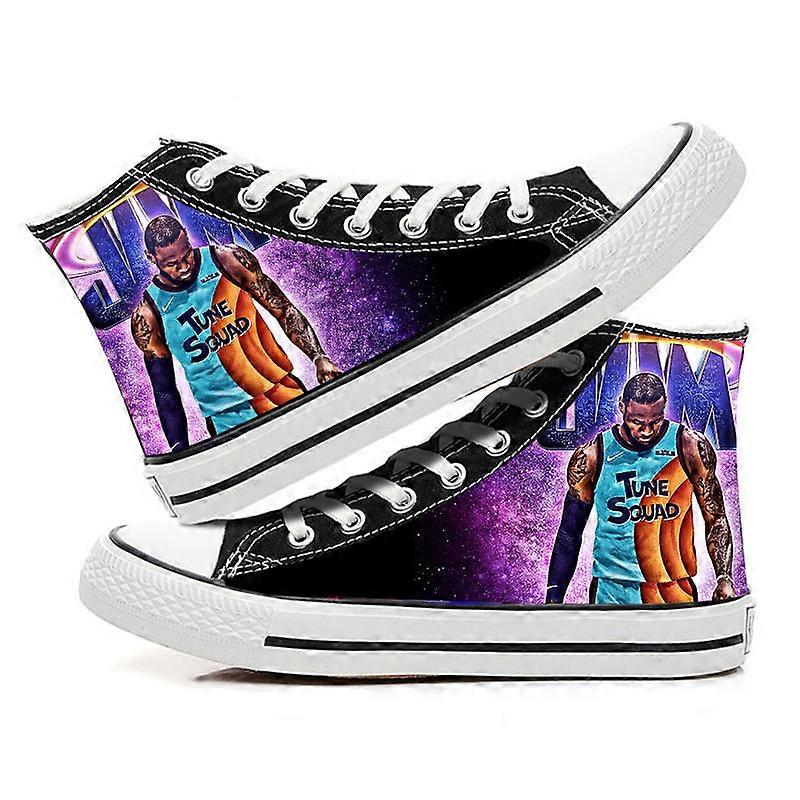 Football stars Cristiano Ronaldo and Lionel Messi printed canvas shoes ...