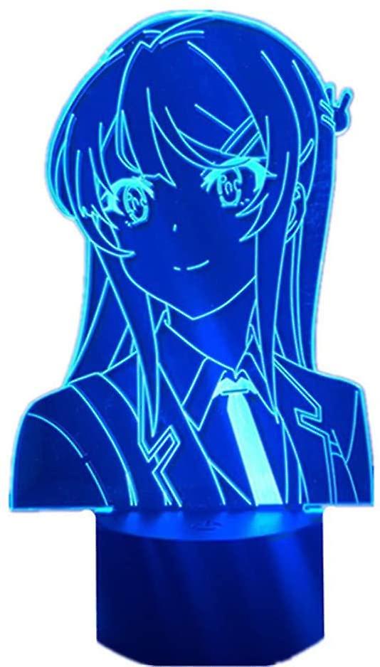 Veeki Usb Remote Touch Base 3d Anime Waifu Mai Sakurajima Led Night ...