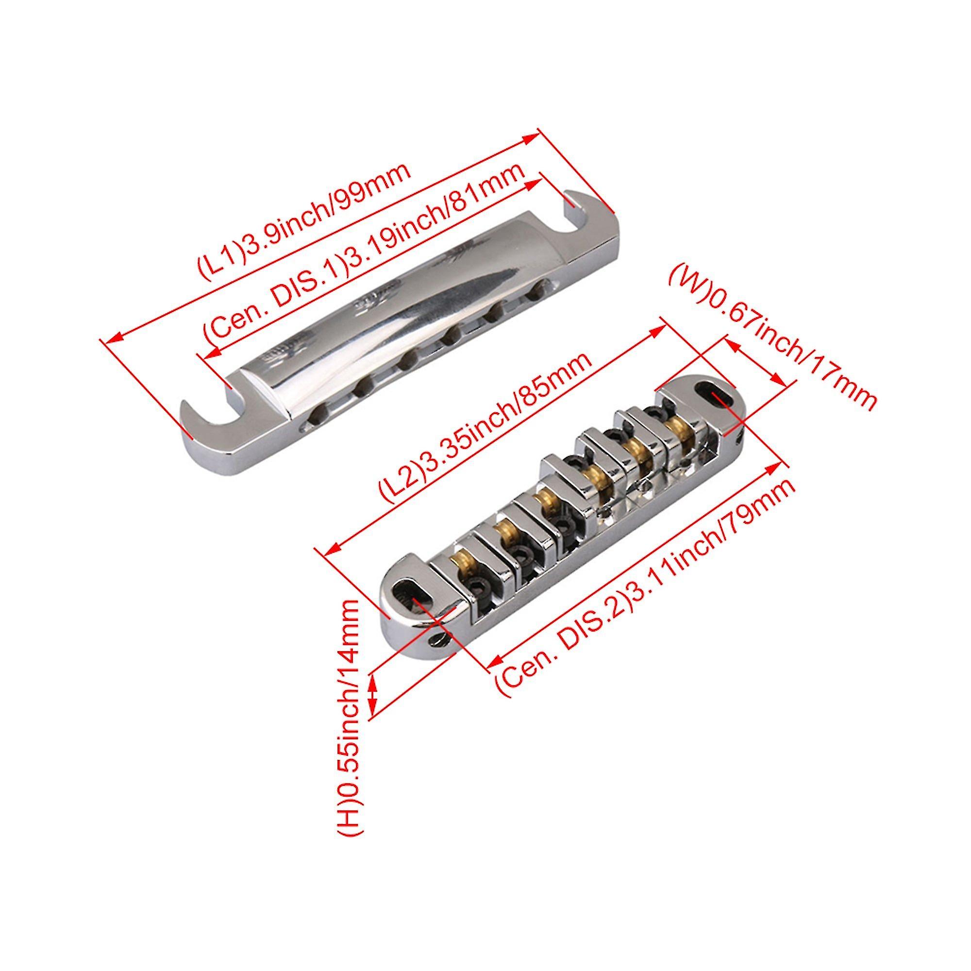 Cr locking roller tune-o-matic tom bridge/tailpiece for electric guitar ...