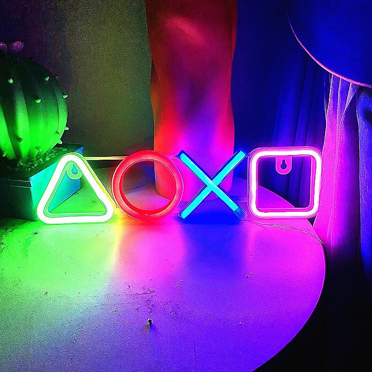Playstation Neon Sign - Led Wall Decor For Bedroom - Usb Powered Gaming ...