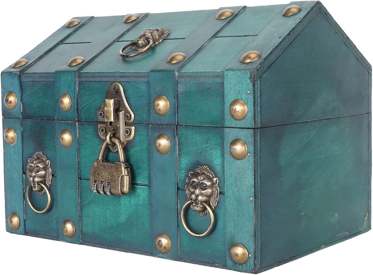 Wood Treasure Box, Compact Vintage Multipurpose Handcraft Treasure ...